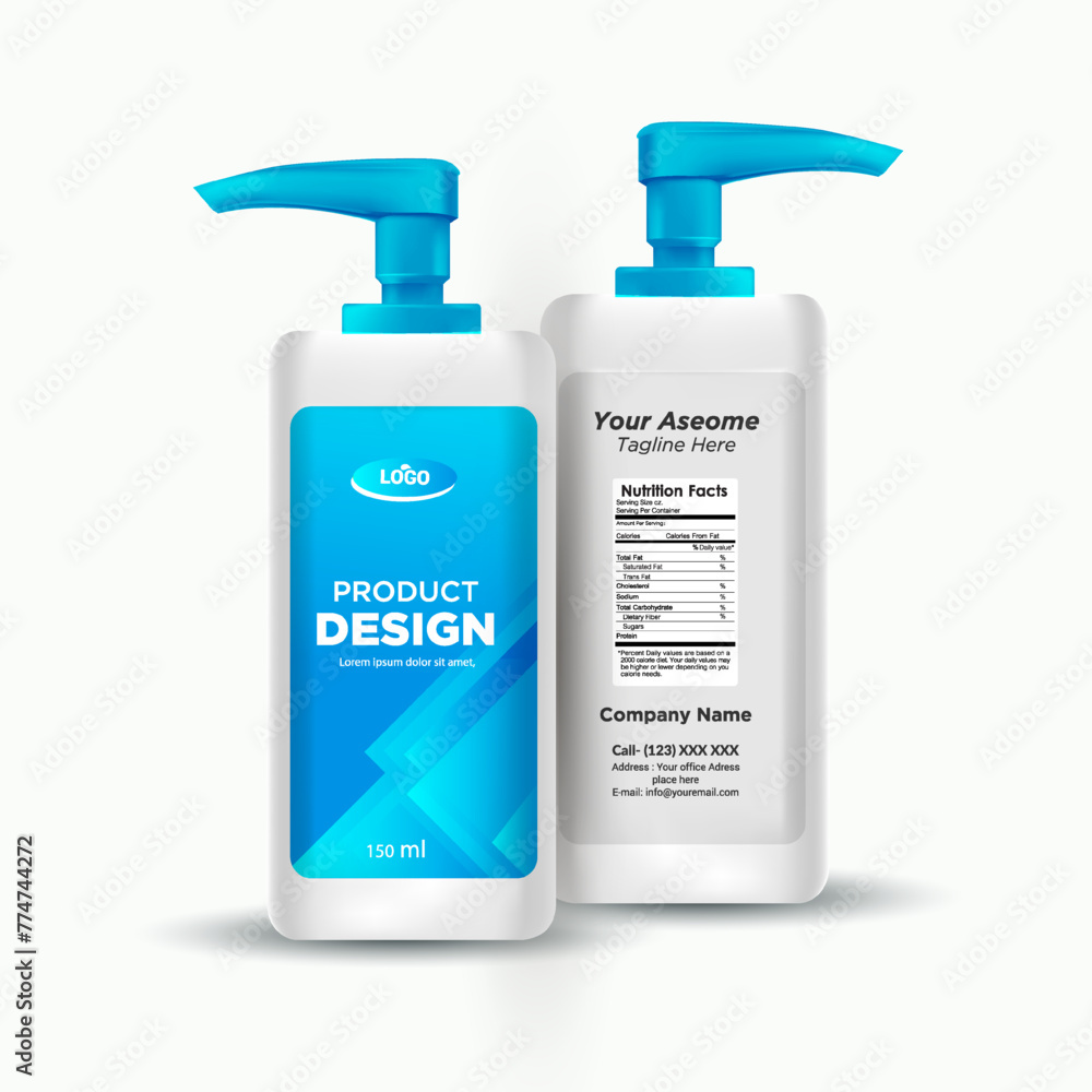 Design of the label of antibacterial liquid hand soap. Mockup of ...