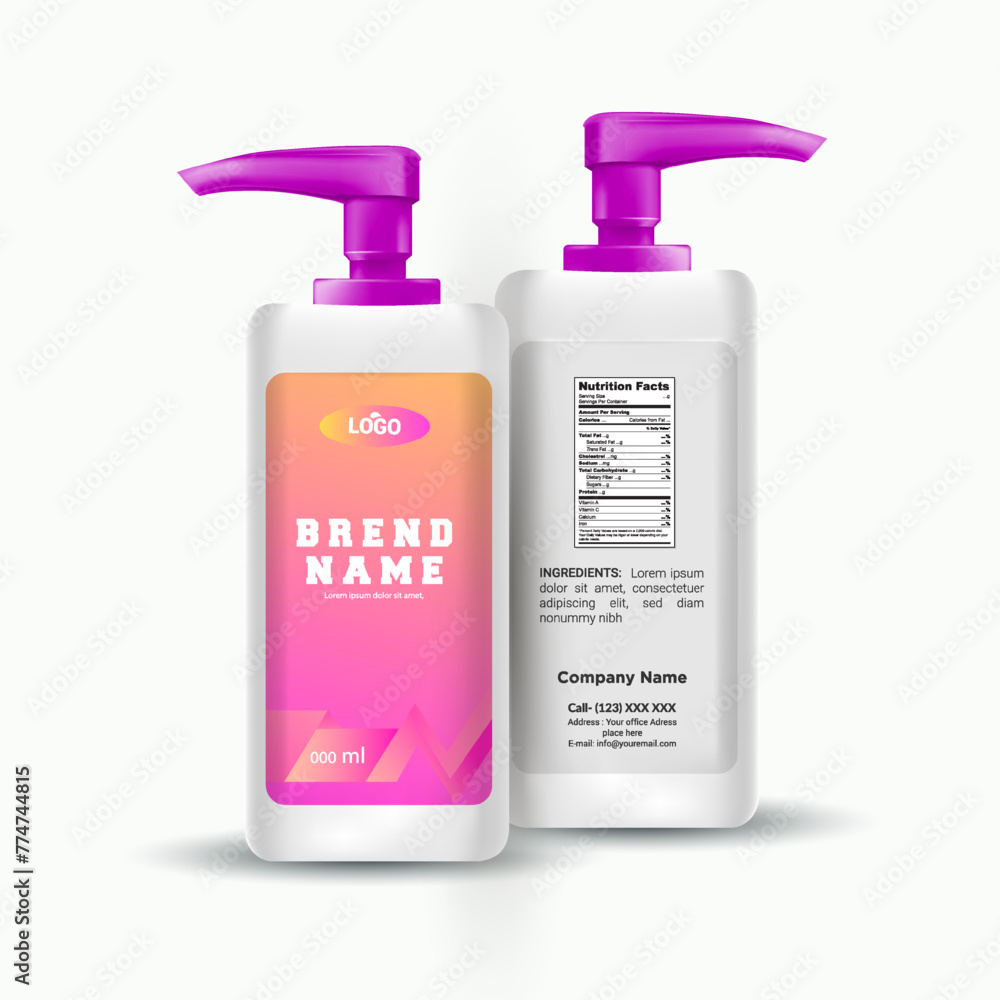 Design of the label of antibacterial liquid hand soap. Mockup of ...
