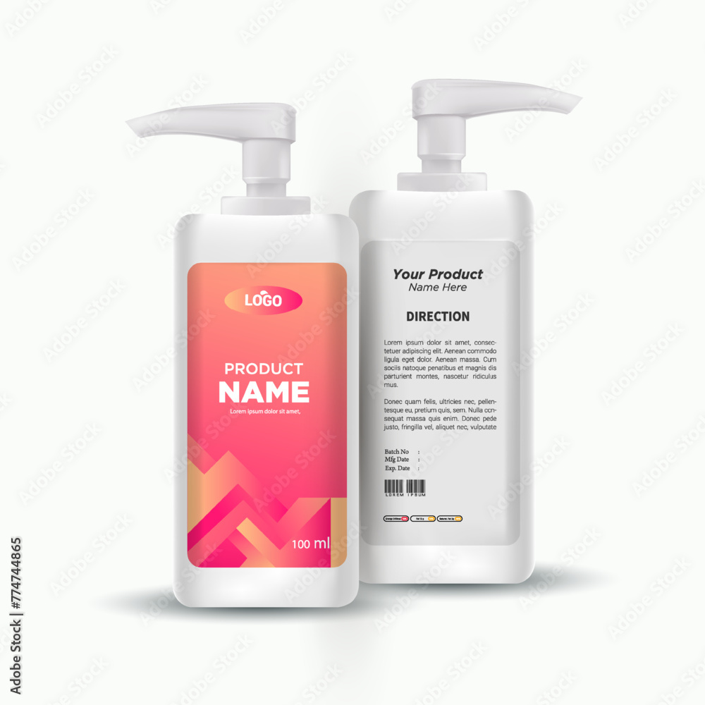 Design of the label of antibacterial liquid hand soap. Mockup of ...