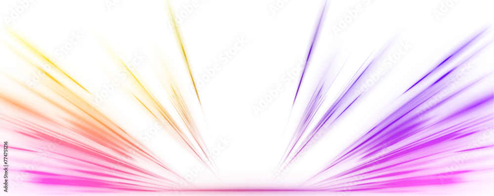 Abstract neon rays of light on a transparent background in PNG format ...