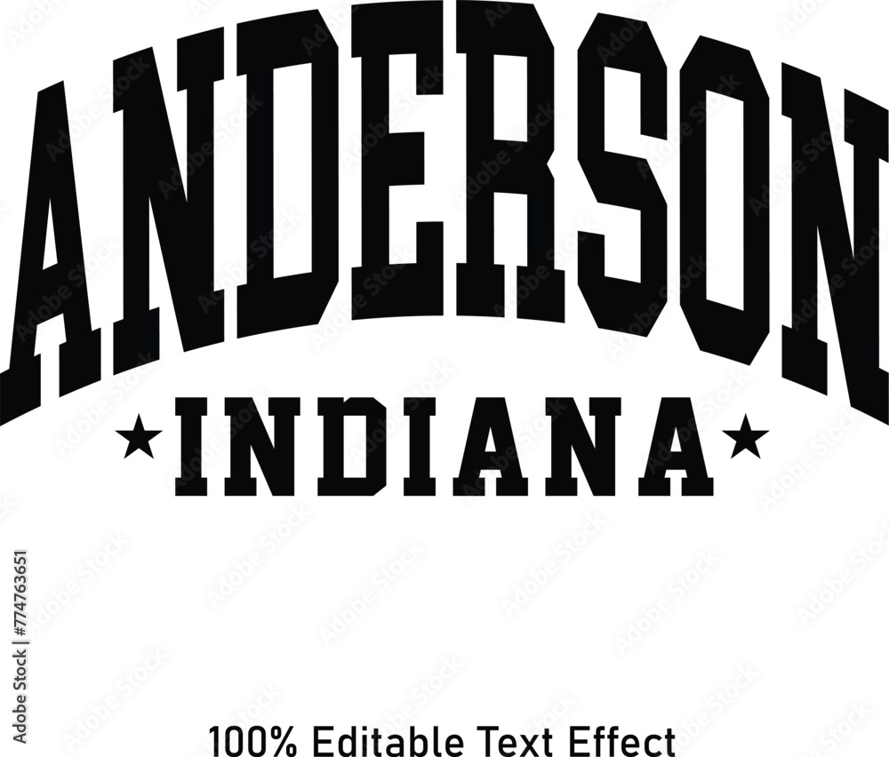 Anderson text effect vector. Editable college t-shirt design printable ...