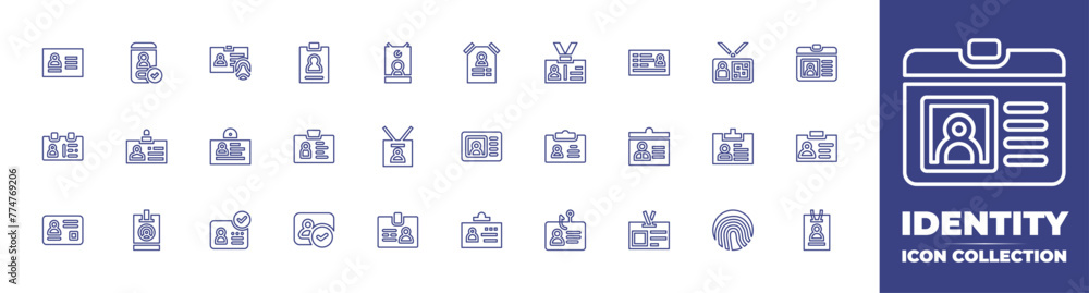 Identity line icon collection. Editable stroke. Vector illustration ...