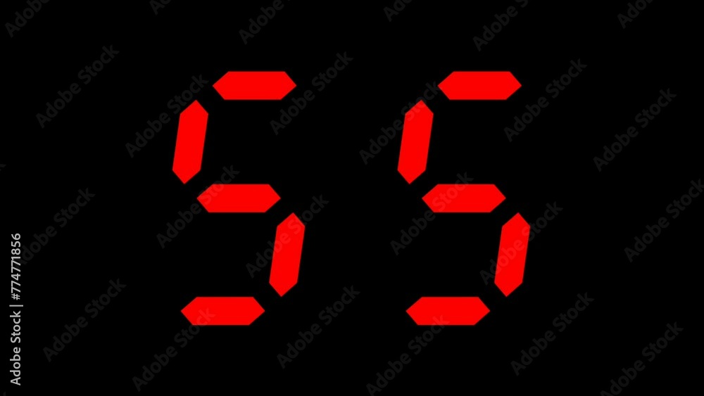 Vidéo Stock 60 seconds countdown timer digital animation from 60 to 0 ...