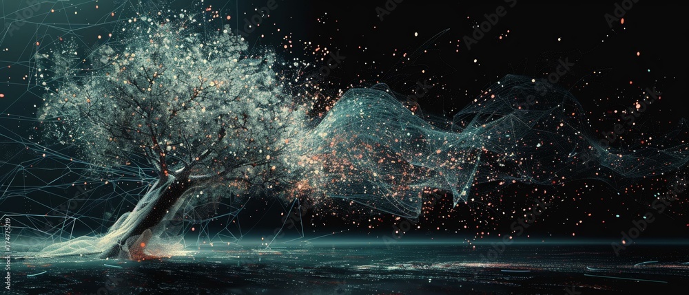 Data trees and graphs, the generative art of AI hierarchies Stock ...