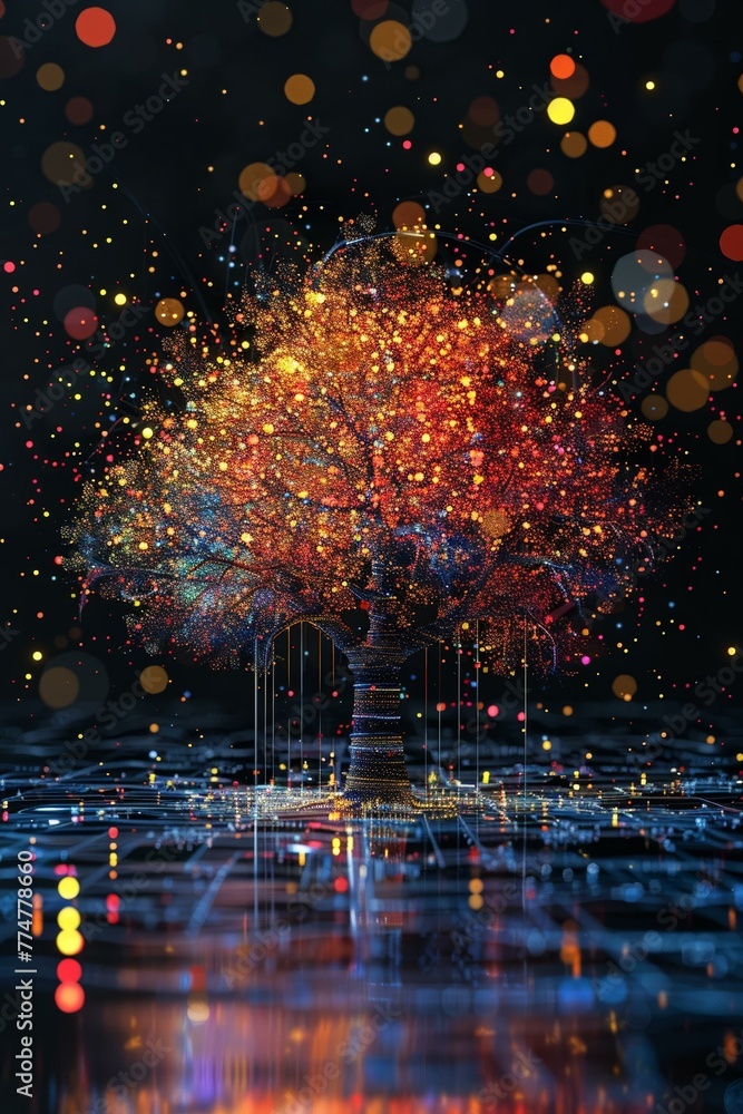 AI dissects tree data models, the anatomy of information Stock ...