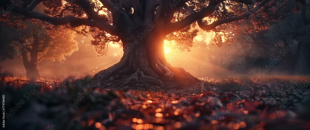 Eternal tree of life - sacred symbol of cycle of life and death Stock ...