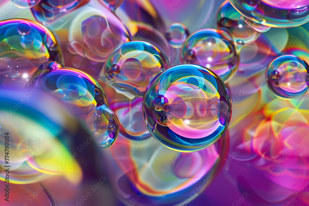 Ethereal spheres floating in a 5th-dimensional void, each encased in a ...