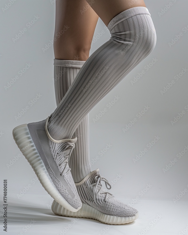 Stunning High Socks With Sneakers Images