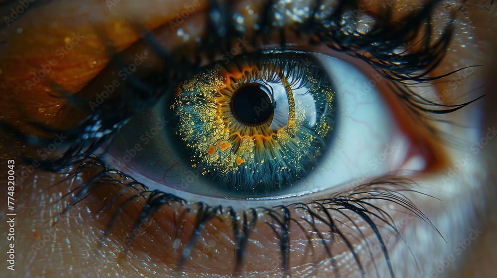 Explore the minute textures and structures of the human eye through an ...