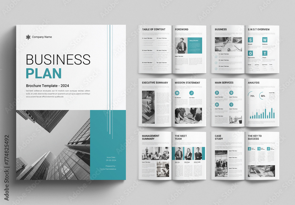 Business Plan Brochure Template Stock Template | Adobe Stock