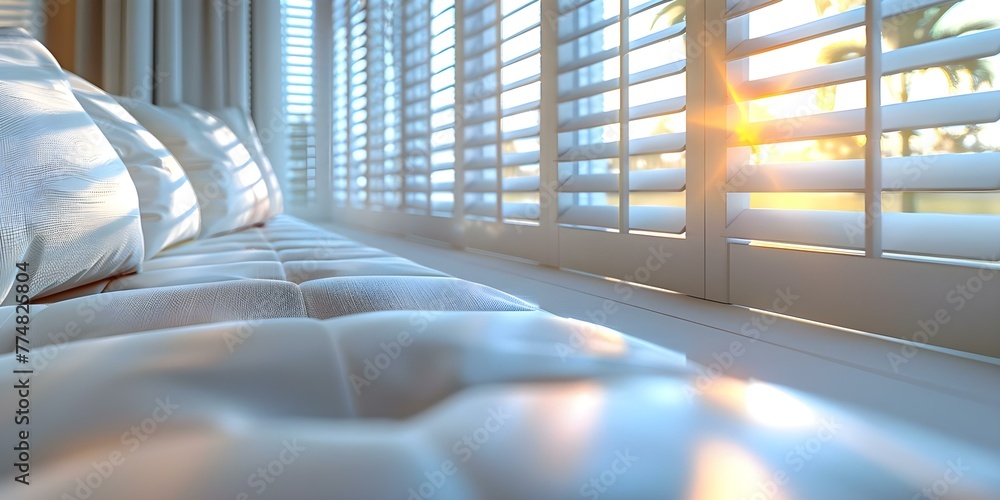 Plantation shutters with adjustable louvers in a solid frame offer ...