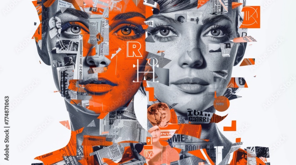 Propaganda poster of 1960s. Different pieces template, in the style of ...