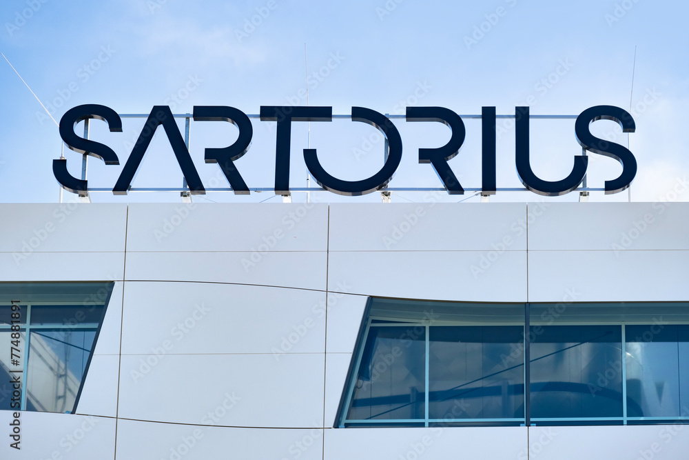 Sartorius company building, biopharmaceutical industry and laboratory ...