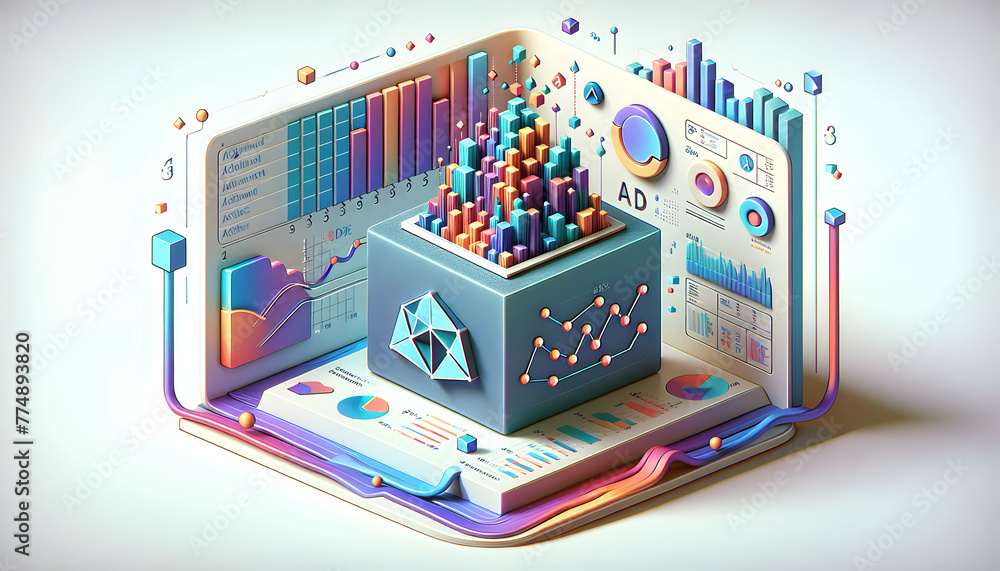 3d flat icon as Algorithmic Asset Advancement An ad showing the ...