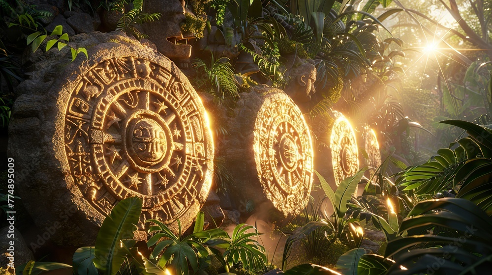 Ancient Calendar, carved stones with celestial symbols, telling tales ...