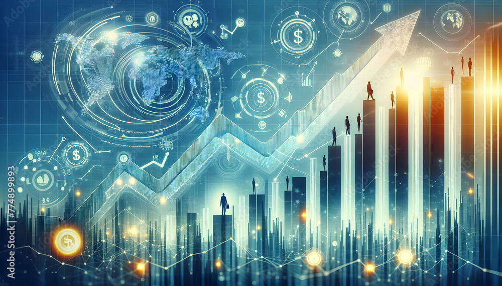 Economic Elevation A financial chart with ascending lines and abstract ...
