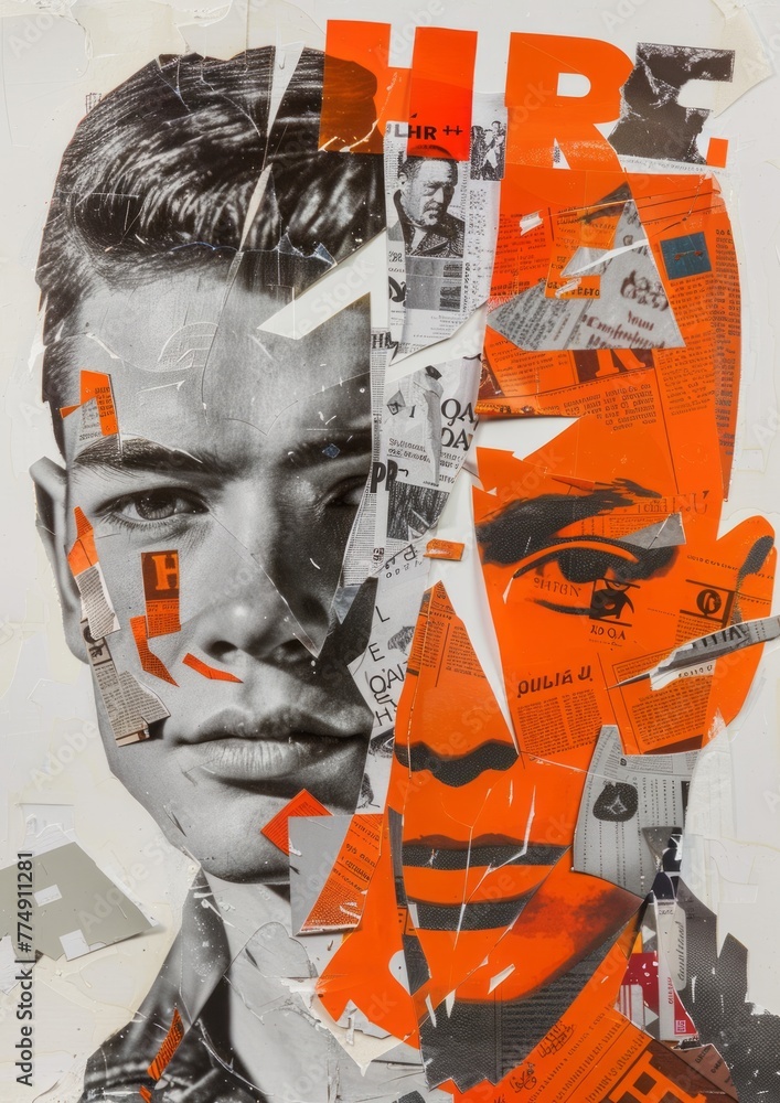 Propaganda poster of 1960s. Different pieces template, in the style of ...