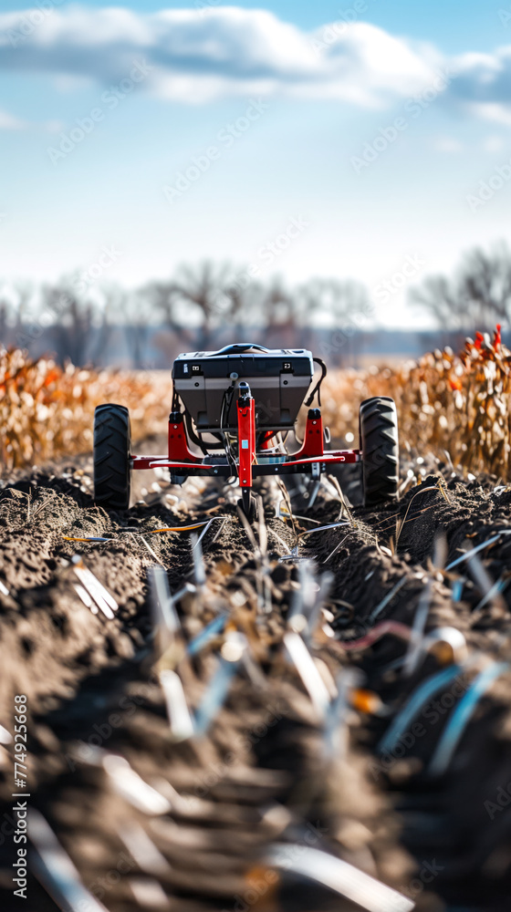 Robotic Soil Analysis, Visualize robots equipped with advanced sensors ...