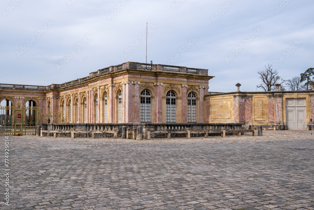 VERSAILLES, FRANCE - March 8, 2024. Exterior of Grand Trianon of the ...