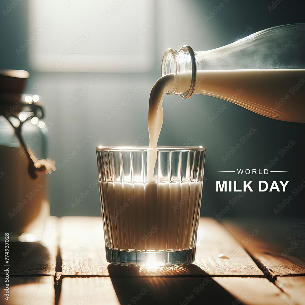 World Milk Day, Vector illustration, World Milk Day poster, Milk Day ...