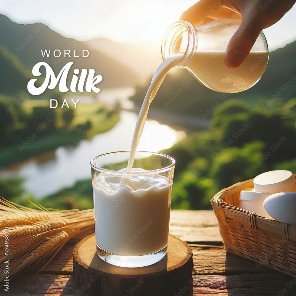 World Milk Day, Vector illustration, World Milk Day poster, Milk Day ...