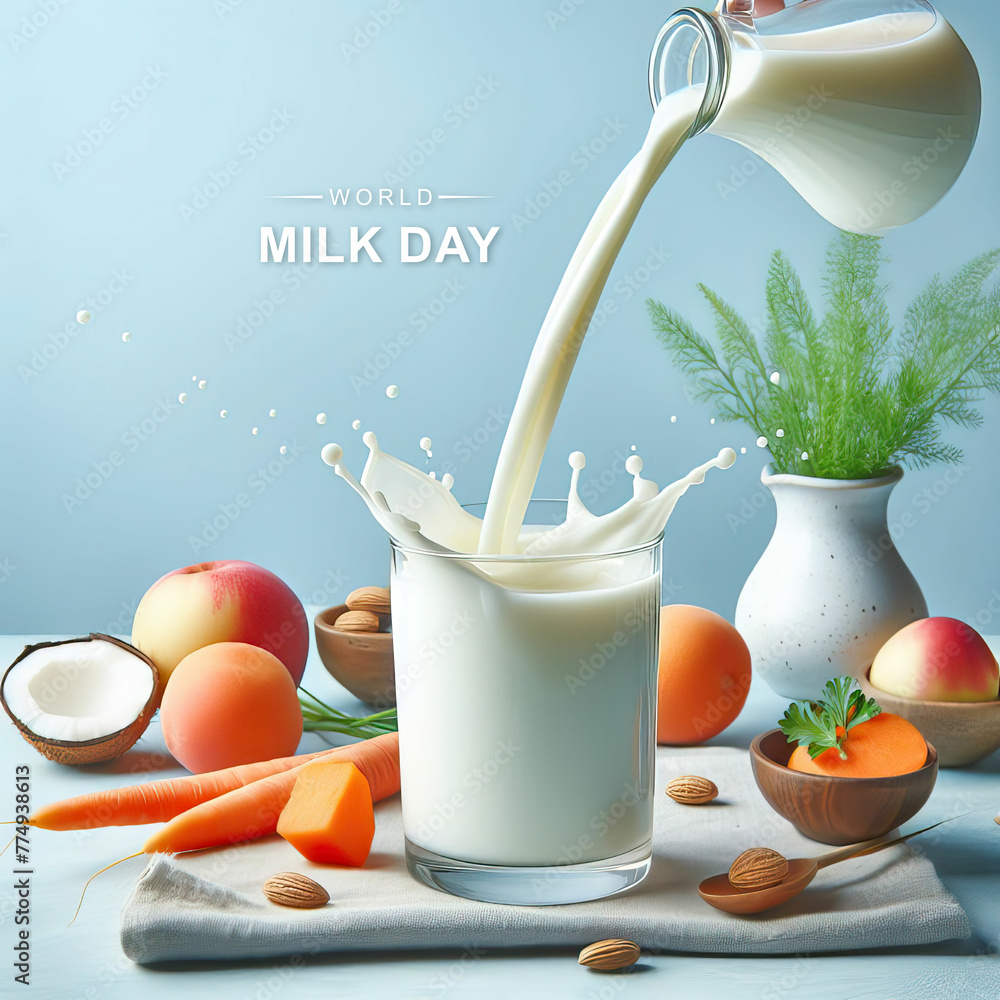 World Milk Day, Vector illustration, World Milk Day poster, Milk Day ...