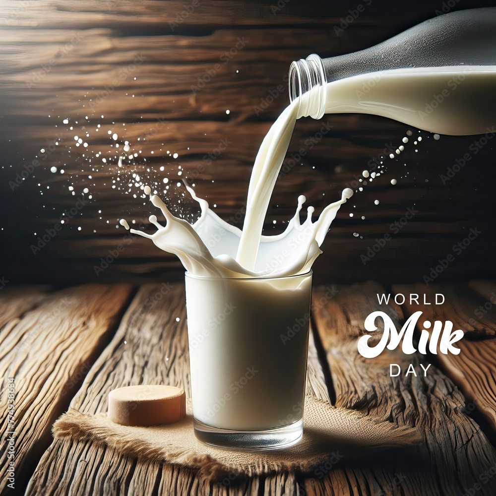 World Milk Day, Vector illustration, World Milk Day poster, Milk Day ...