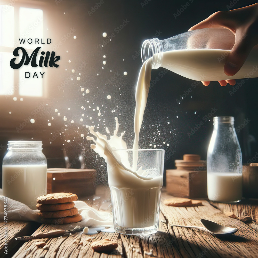 World Milk Day, Vector illustration, World Milk Day poster, Milk Day ...