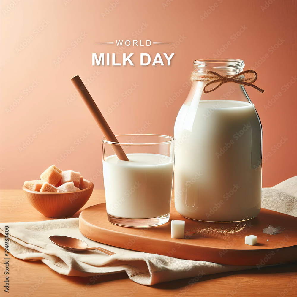 World Milk Day, Vector illustration, World Milk Day poster, Milk Day ...