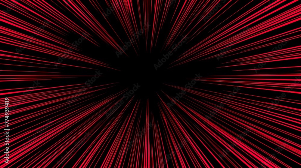 Comic book red radial lines overlay on black background. Royalty high ...