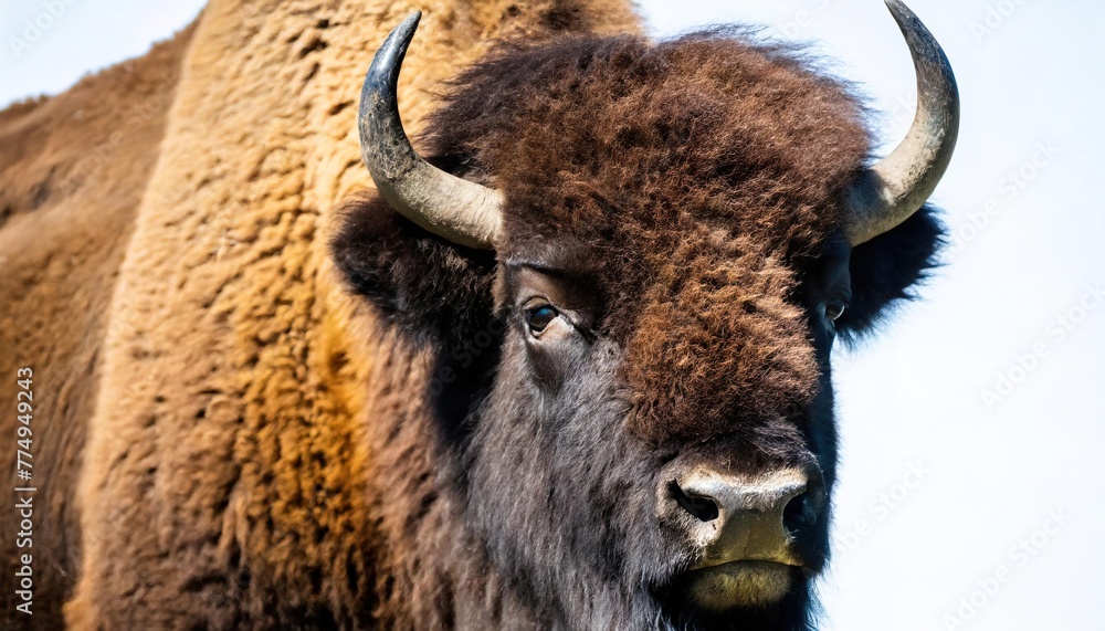 Wild American bison or buffalo - bison bison - are North America ...