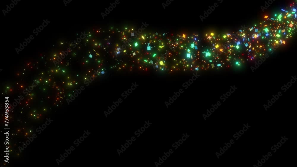 Fairy Magic Confetti Particle Trail On Alpha Channel Background. Shiny ...