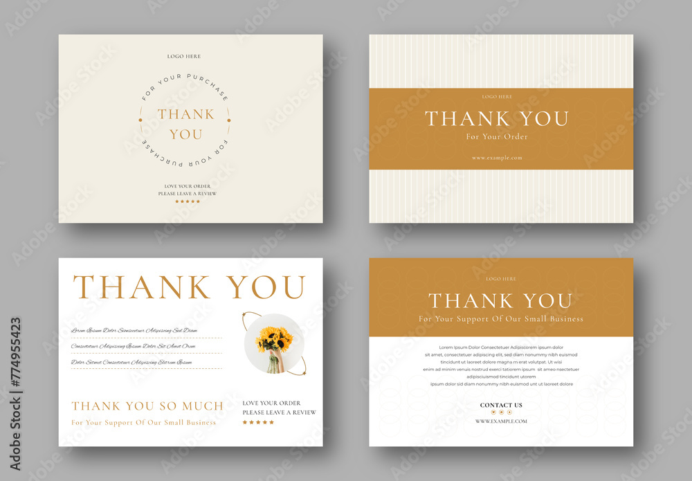 Thank You Card Template Design Stock Template | Adobe Stock