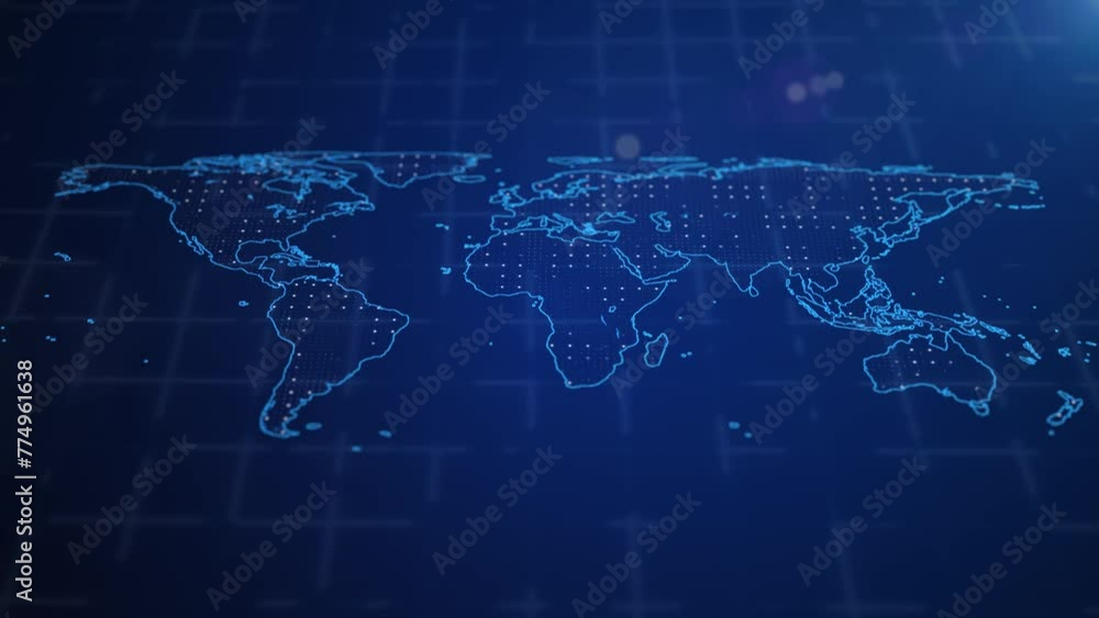 Vidéo Stock world map on a blue background. Countries in the world ...