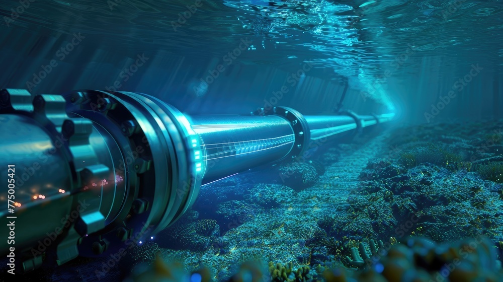Undersea Internet Backbone, High-Tech Submarine Fiber-Optic Pipe for ...