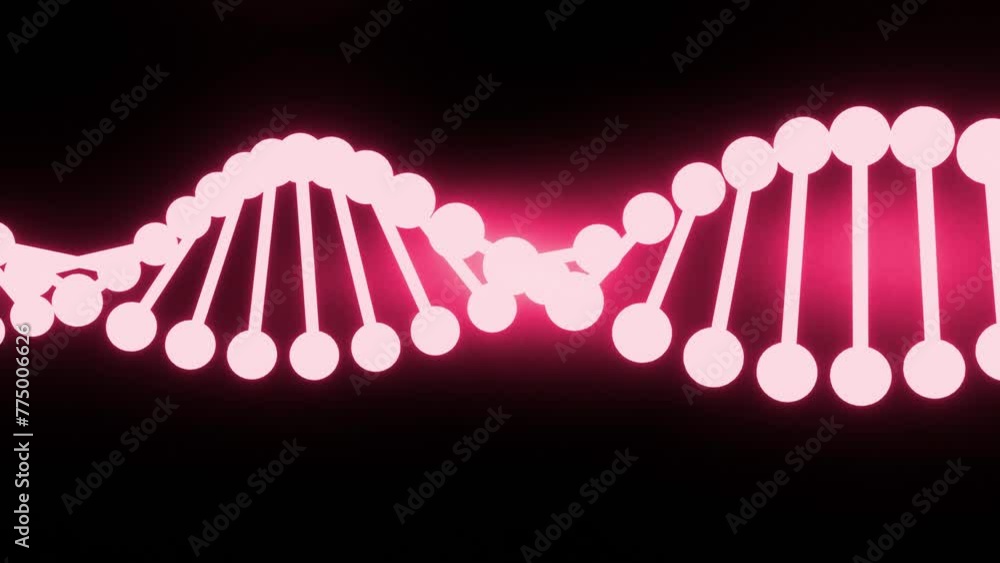 abstract DNA on black background. Seamless loop 3D animation Conceptual ...