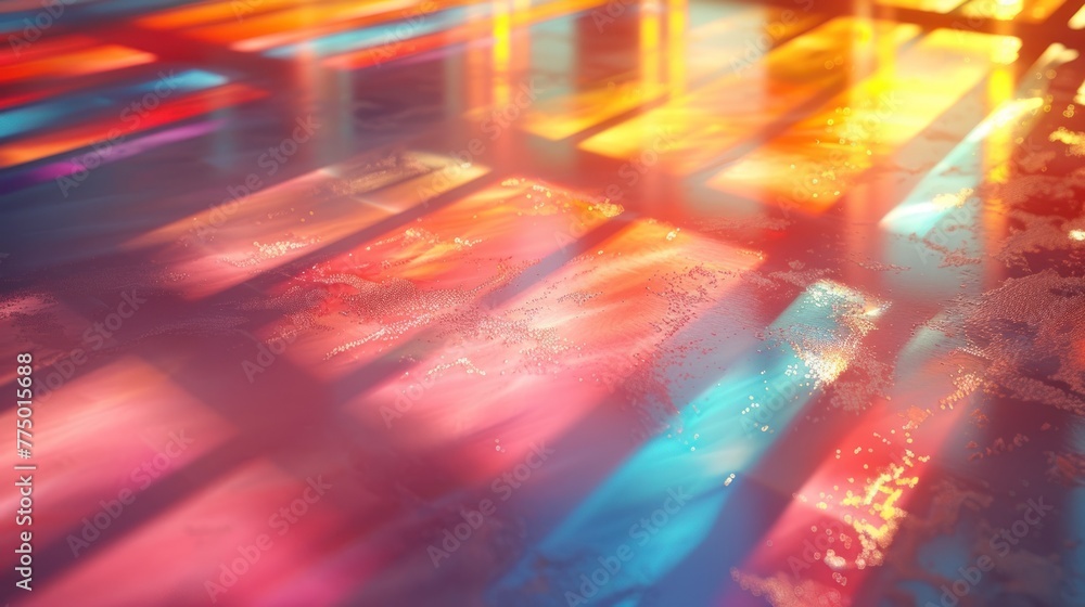 Blurred rainbow light refraction texture overlay effect for photo and ...