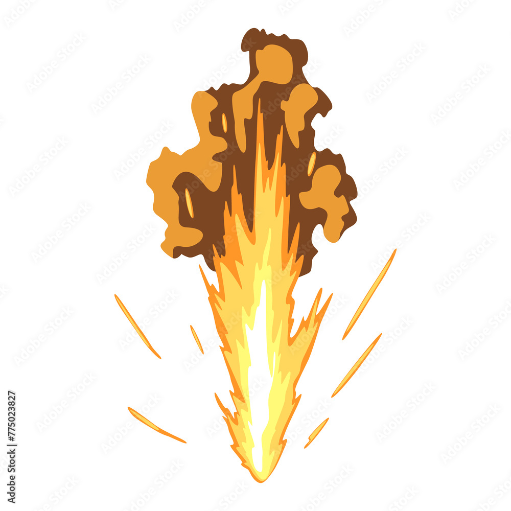Gun flashe or gunshot animation. Fire explosion effect during the shot ...