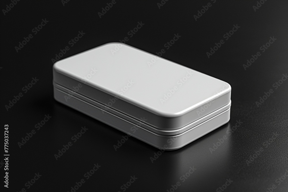 Abstract geometric element. White luma box frame with subtle curves ...