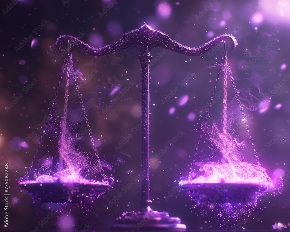 Abstract art of wealth on the weigh, featuring ZBrush crafted scales ...