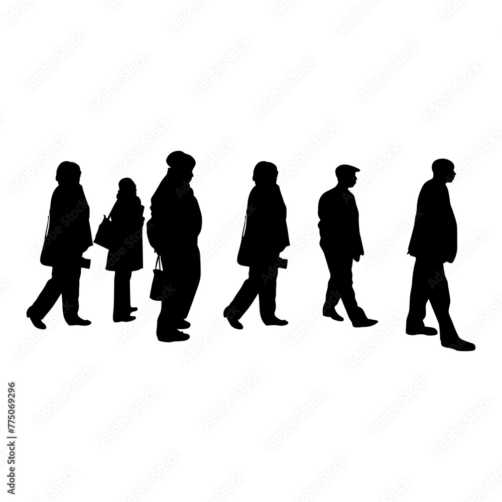 the silhouettes of people stand together, forming a diverse and dynamic ...