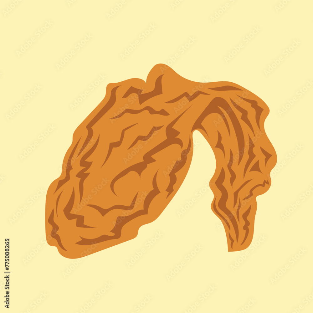 Crispy fried chicken fast food vector illustration isolated on square ...