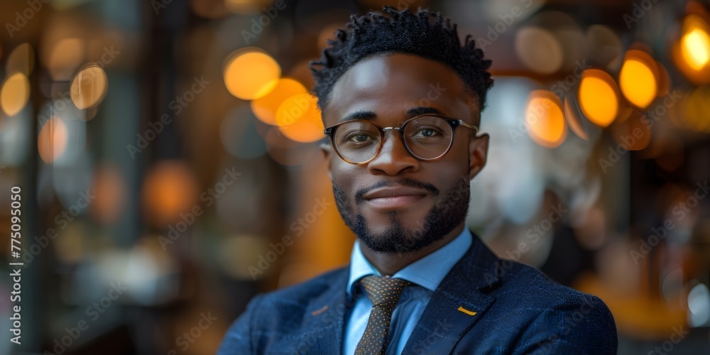 Black Professional in Corporate Office Setting with Law Office ...