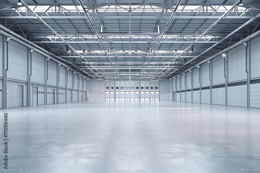 Poster, Foto Standing tall in the industrial district, a large empty ...