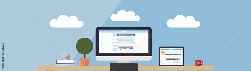 Virtual desktops in the cloud, illustrating remote access to a personal ...