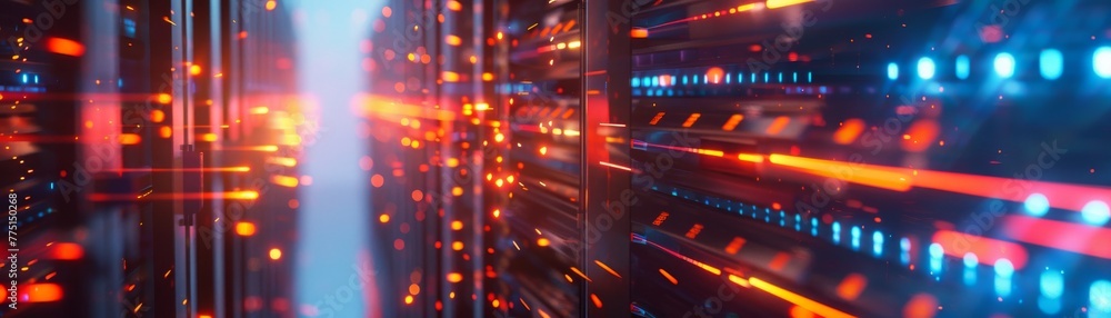 Firewall in action, visualizing the barrier that protects a network ...