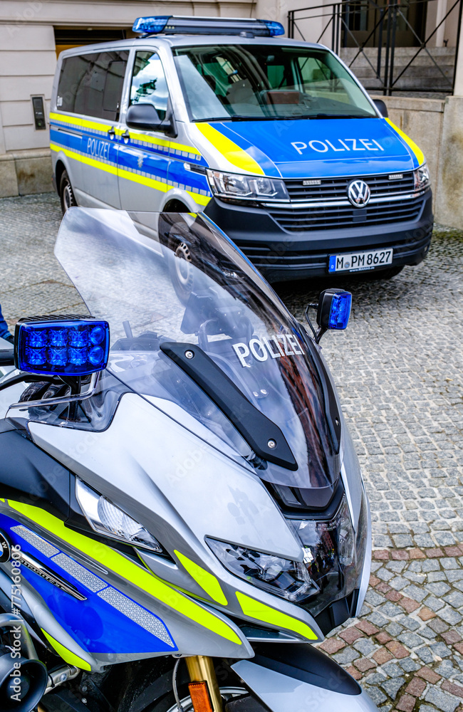 Munich, Germany - March 16: typical german police vehicle at the old ...