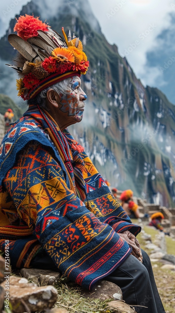 Incan Sun God Inti Carvings Bathed in Golden Light, The deity image ...