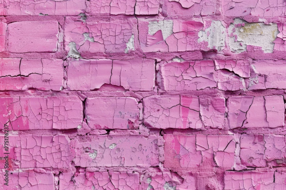 Cracked Pink Brick Wall Texture: Background for Facades, Structures ...