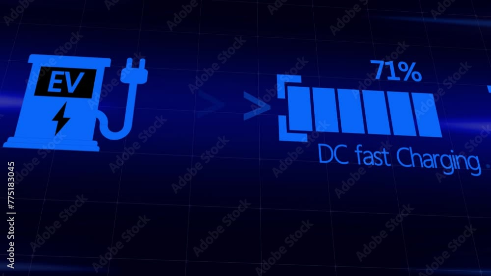 Electric Car Dashboard. Electric car battery indicator showing an ...